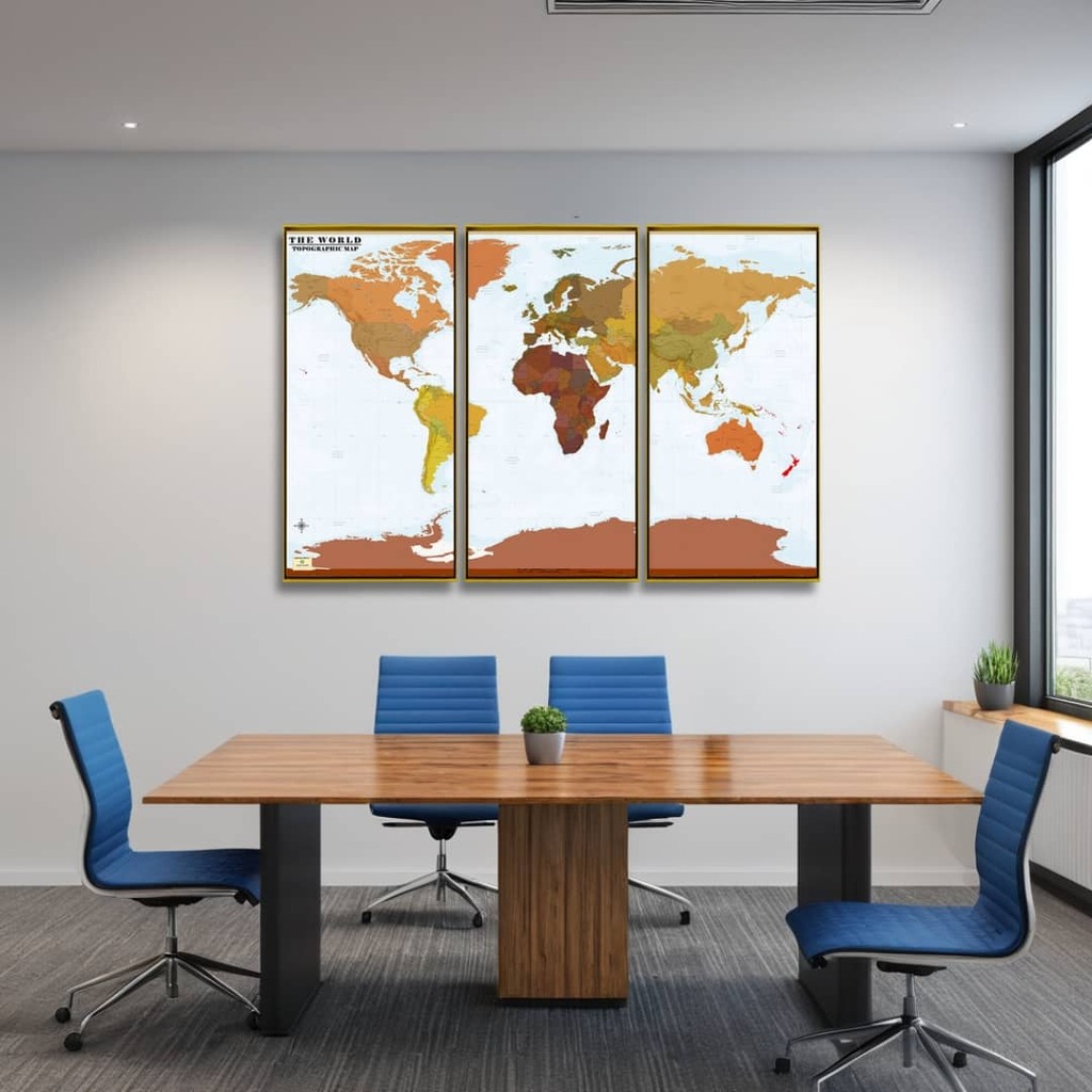 WORLD TOPOGRAPHIC MAP (3-in-1) – WORLD - Jani Maps